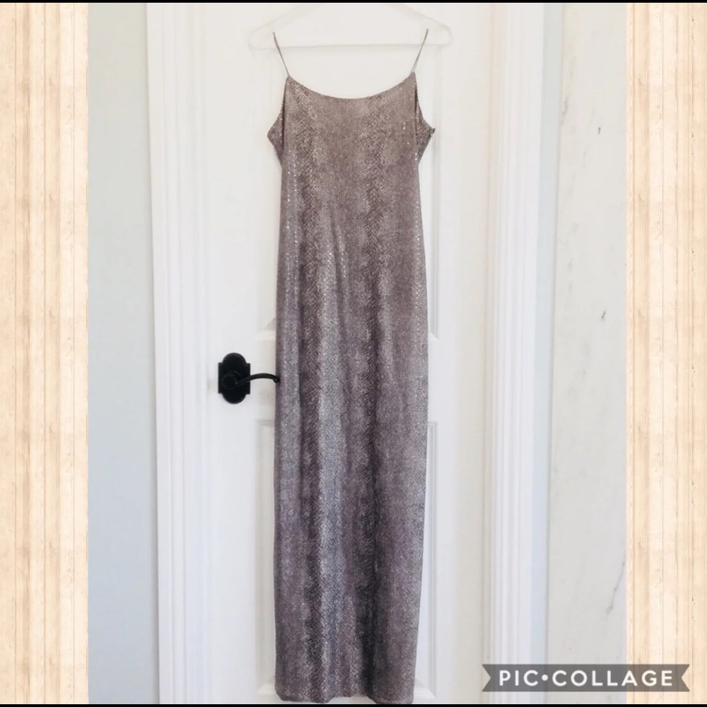 Silver Snake Sequin Gown Prom Dress 9/10 - Gem
